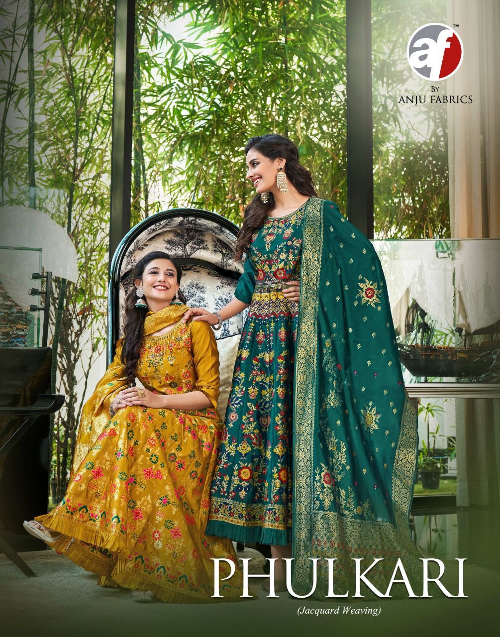 Phulkari By Anju Fabric Designer Party Wear Readymade Gown With Dupatta Collection Af Wholesale ...